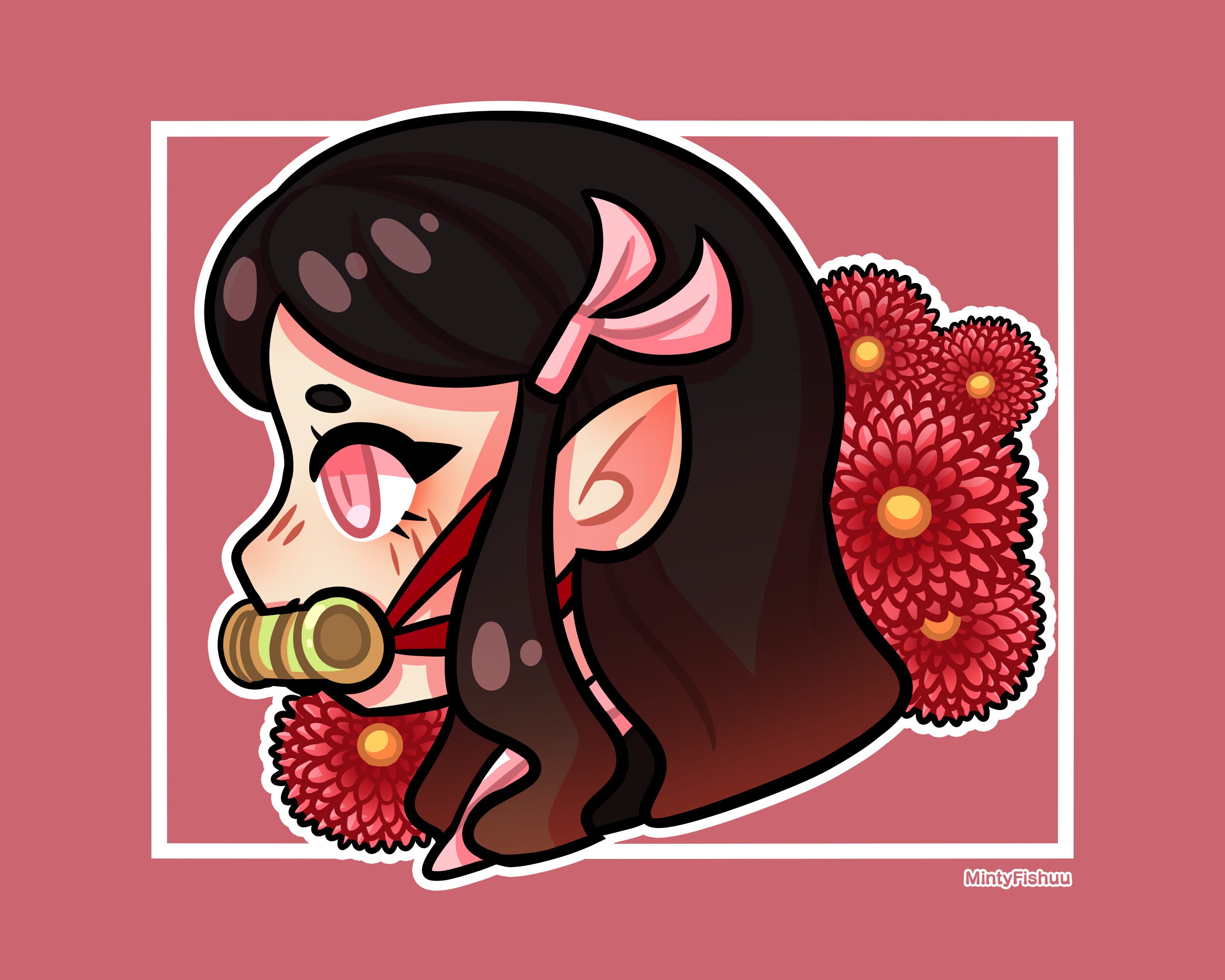 Demon Slayer Flower Headshot Print - Etsy
