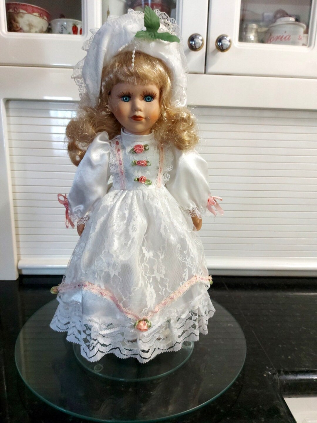 Homemart Vintage Porcelain Stand Doll With Blond Hair, Collectible Doll ...