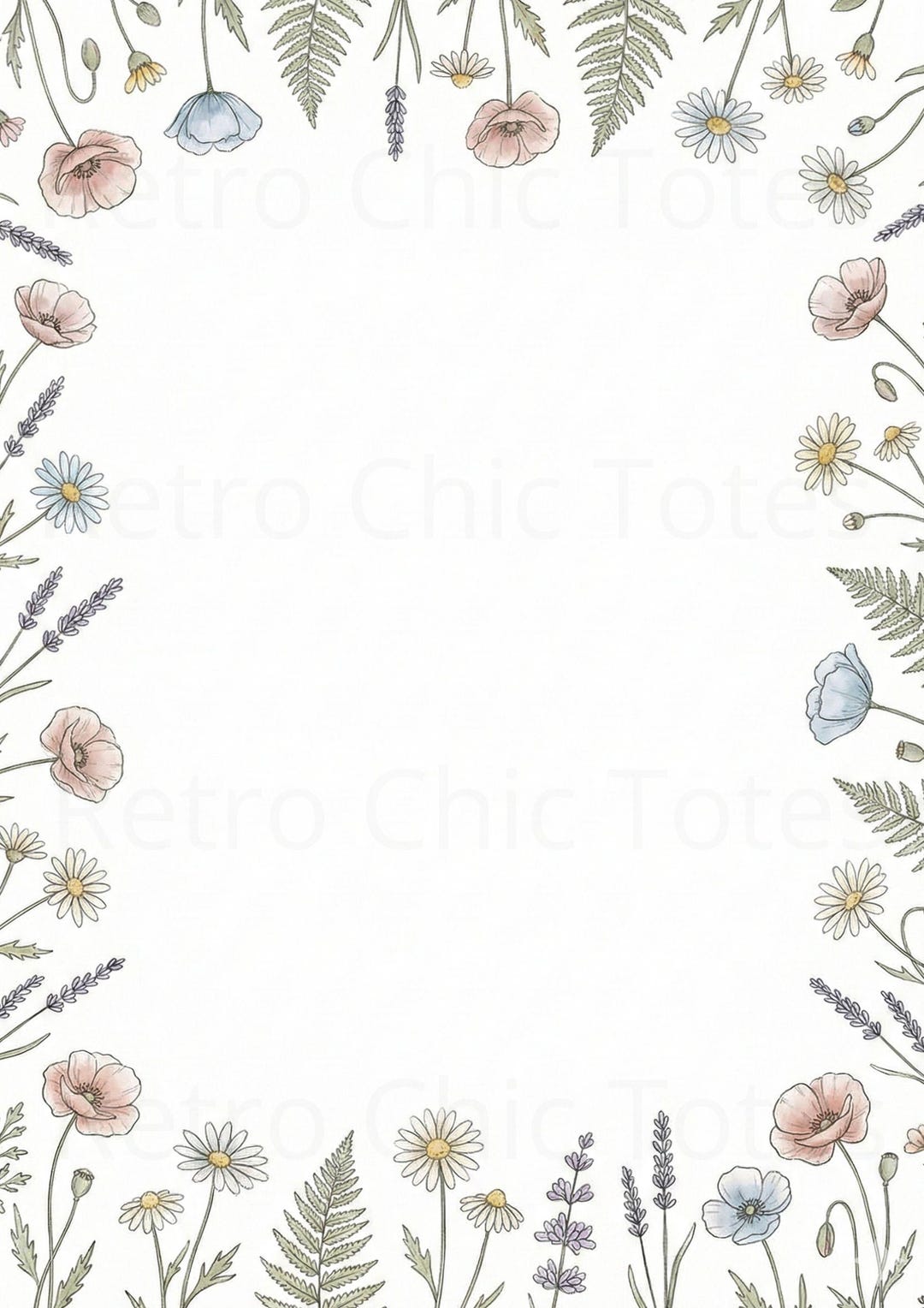 Wildflower A4 Printable Stationery | Floral Page Border PDF | Dainty ...
