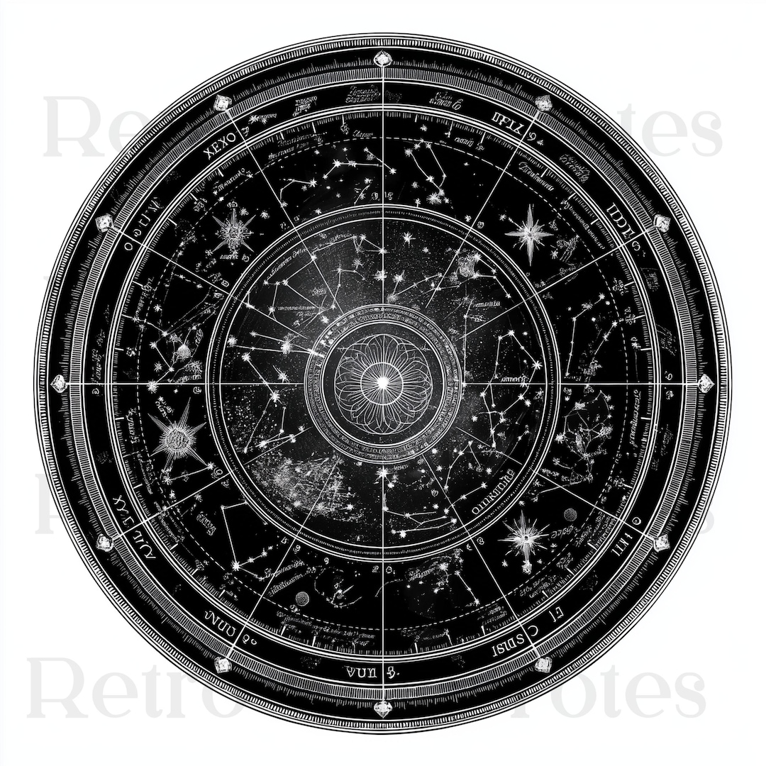 Vintage Star Map PNG, Celestial Astrology Chart Clipart, Constellation ...