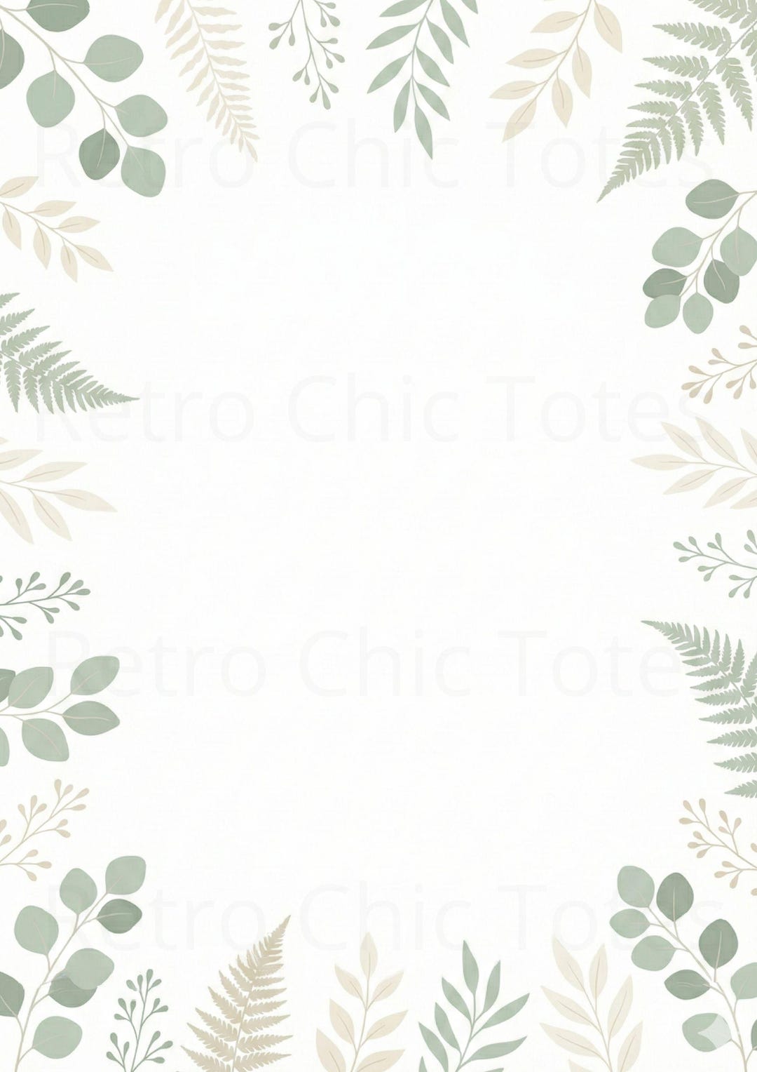 Botanical A4 Printable Page | Greenery Border Stationery | Nature Leaf ...