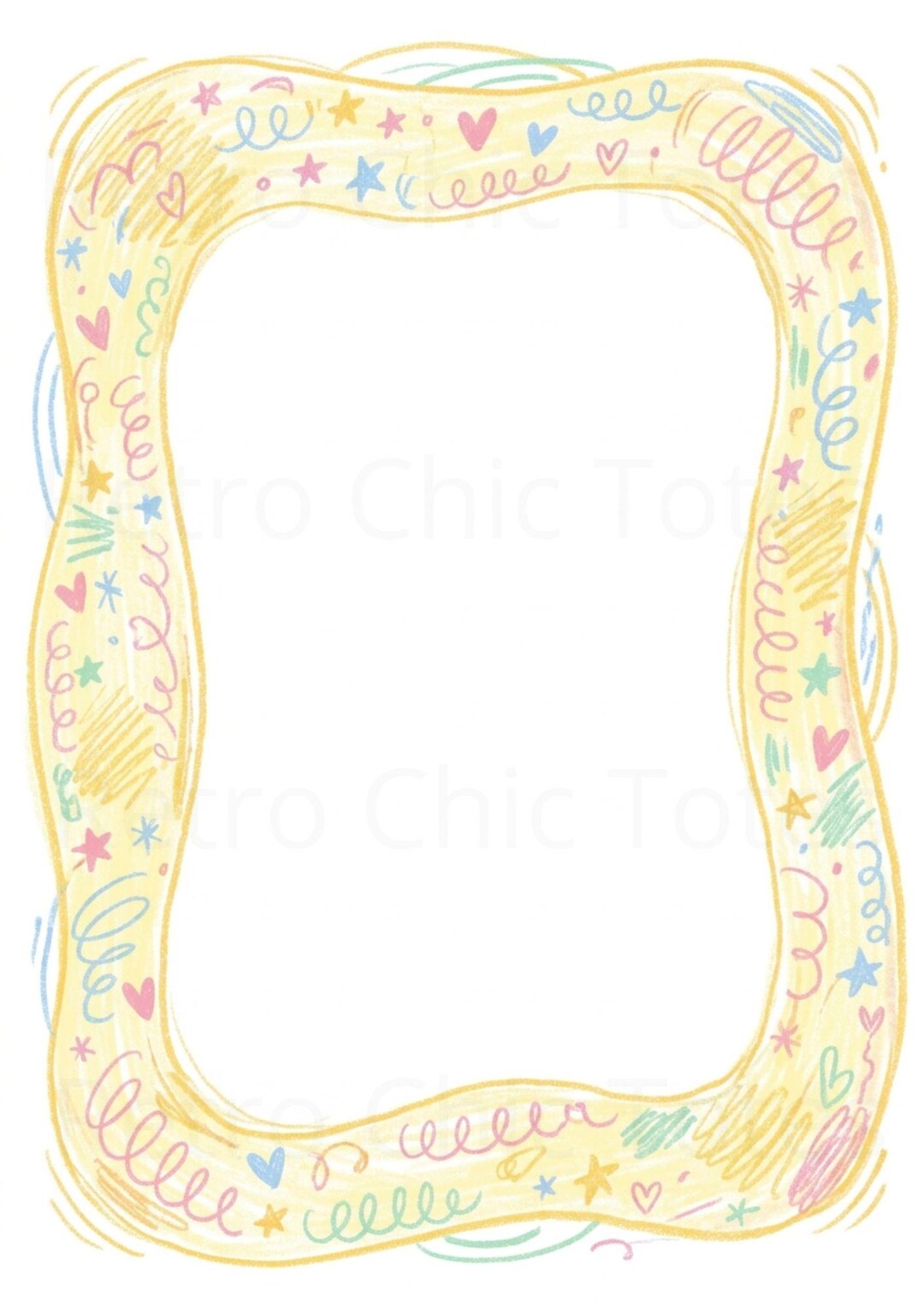 Doodle Border A4 Printable, Cute Hand Drawn Frame, Kids Writing Paper ...