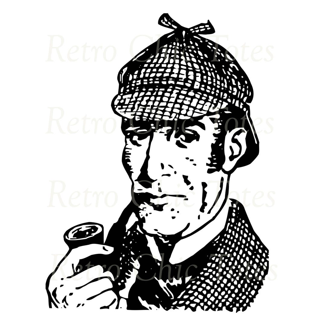 Sherlock Holmes Detective Illustration Digital Art Print - Classic ...