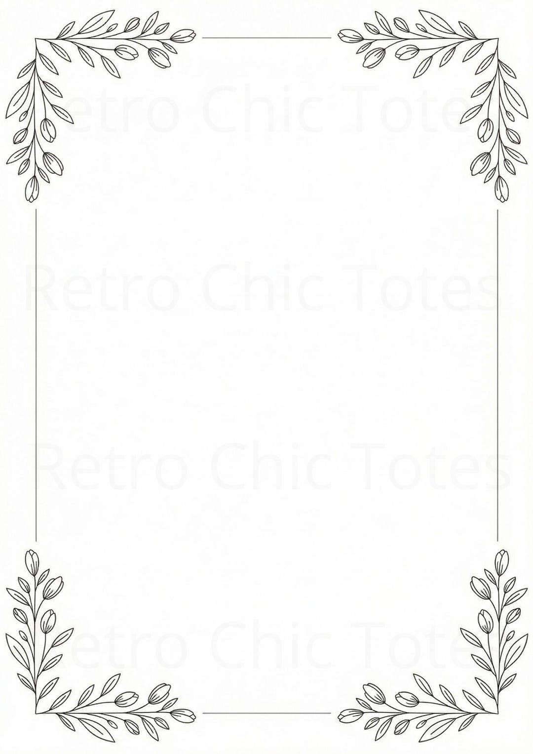 Minimal Botanical Letterhead A4 | Printable Black and White Floral ...