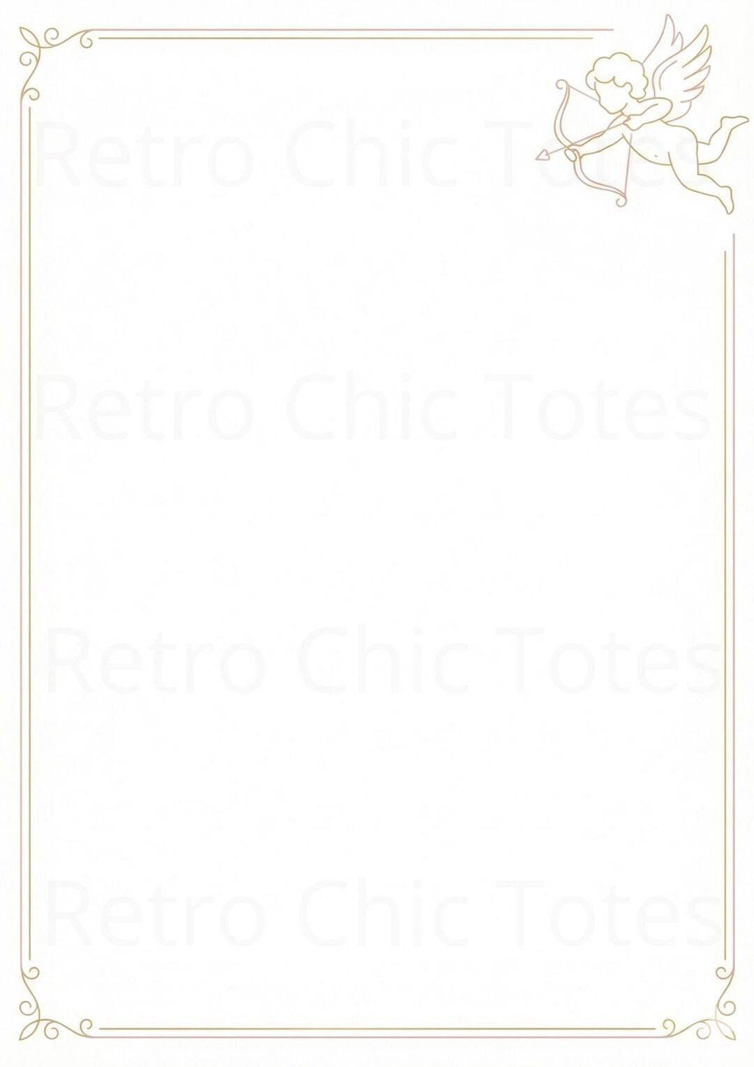 Minimal Cupid Border Printable | A4 Love Letter PDF Template | Simple ...