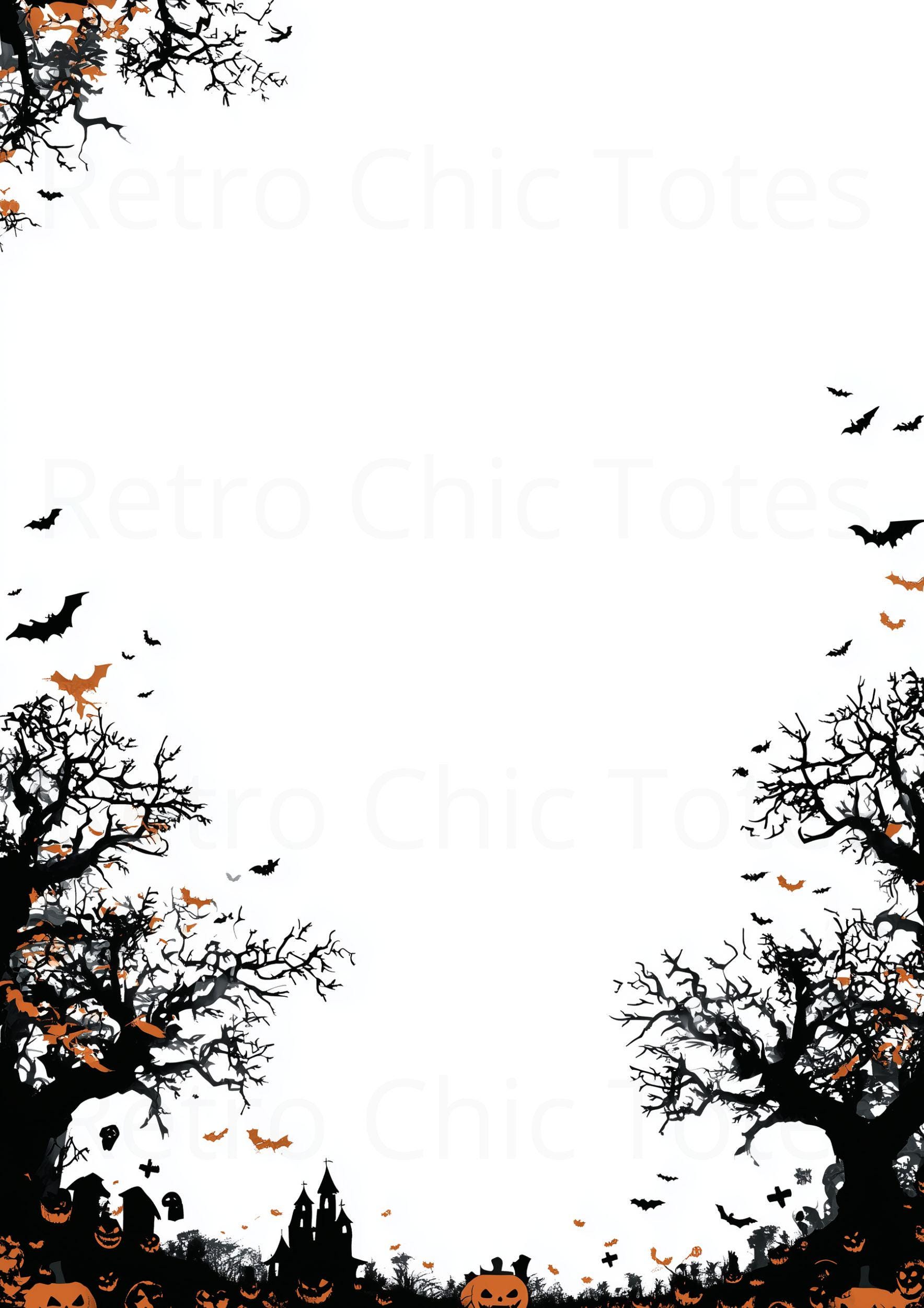 A4 Halloween Letterhead PDF | Printable Spooky Border Page | Haunted ...