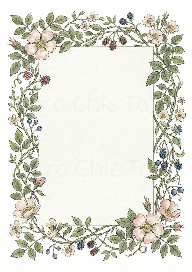 Floral A4 Printable Writing Paper | Cottagecore Wildflower Stationery ...