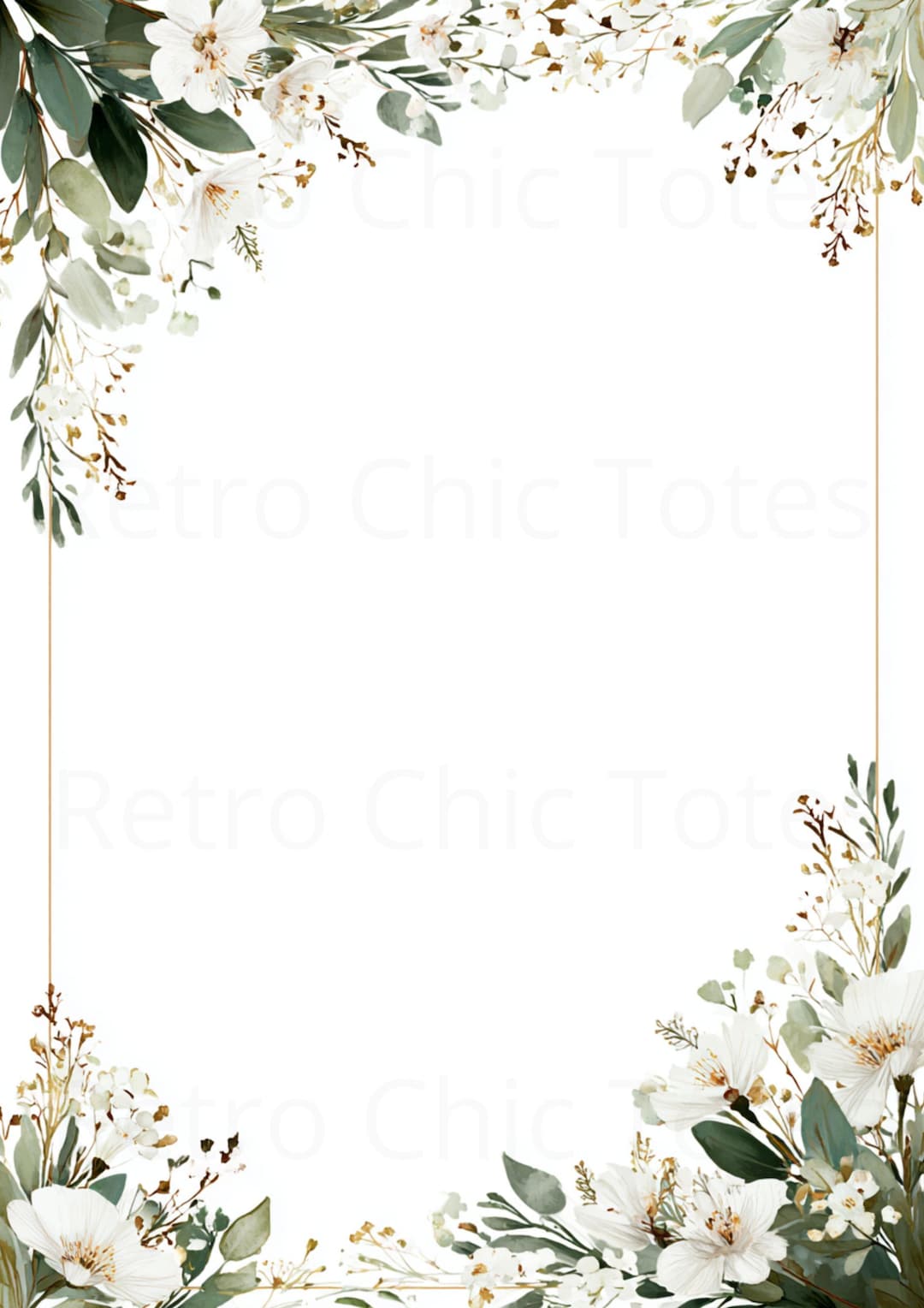 Elegant White Floral A4 Printable | Botanical Page Border PDF ...