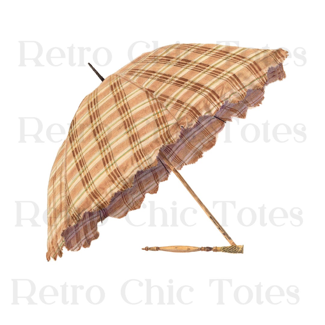 Vintage Parasol PNG, Antique Victorian Umbrella Clipart, Rustic Plaid ...
