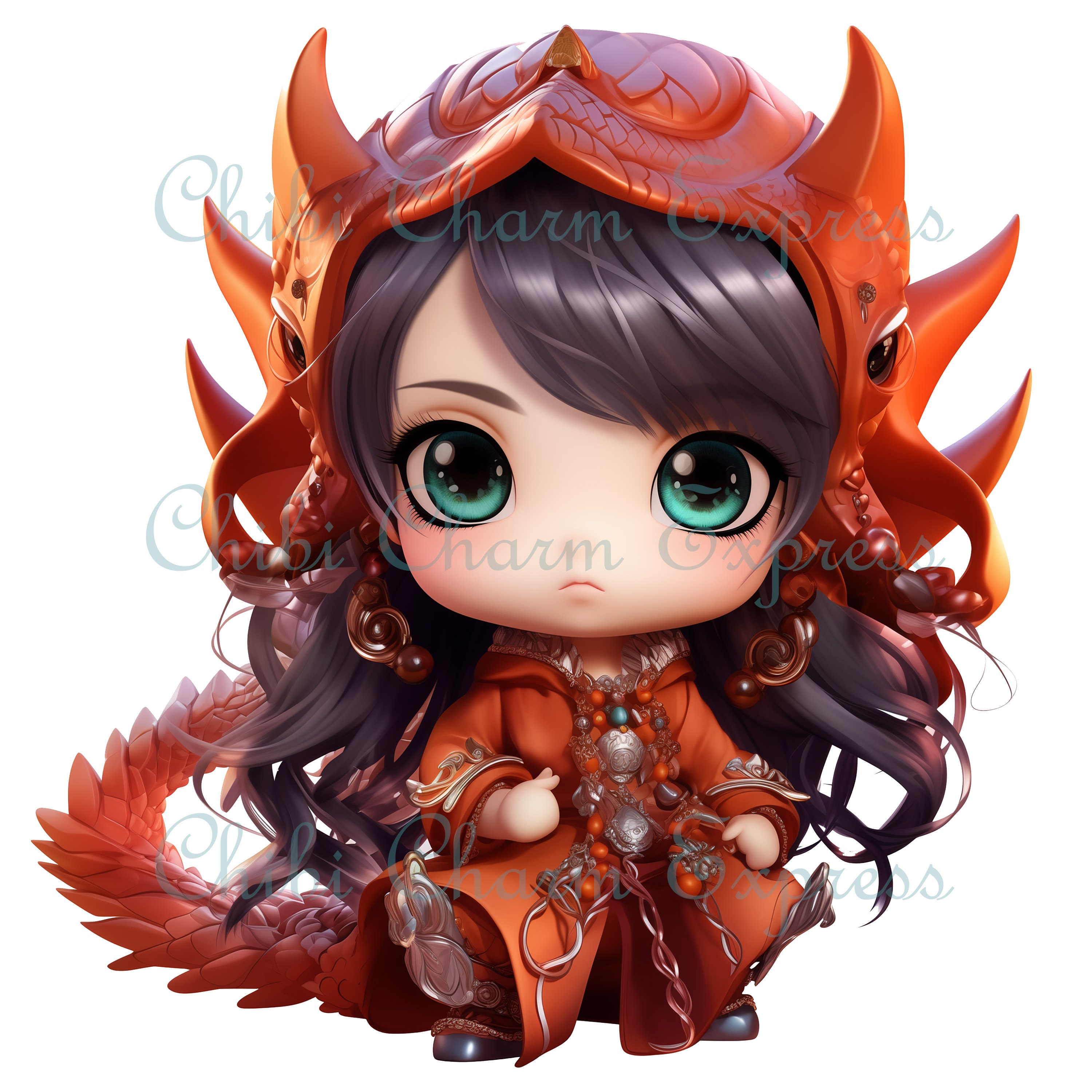 Cute Dragon Chibi Girl Png and Jpg, Chibi Png, Chibi Girl Png, Chibi ...