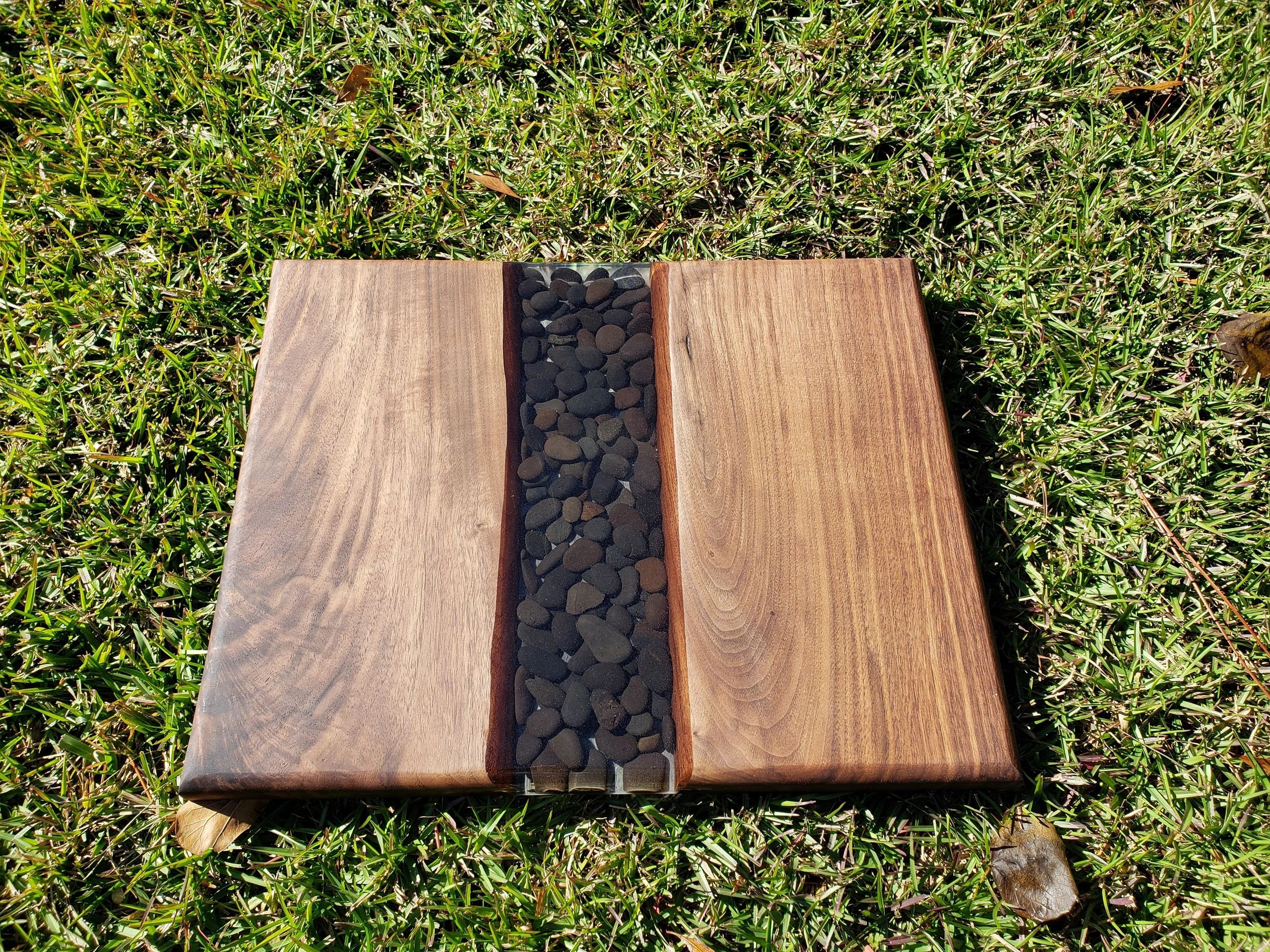 Custom Embedded Epoxy River Table Serving Trays / Cutting Boards ...