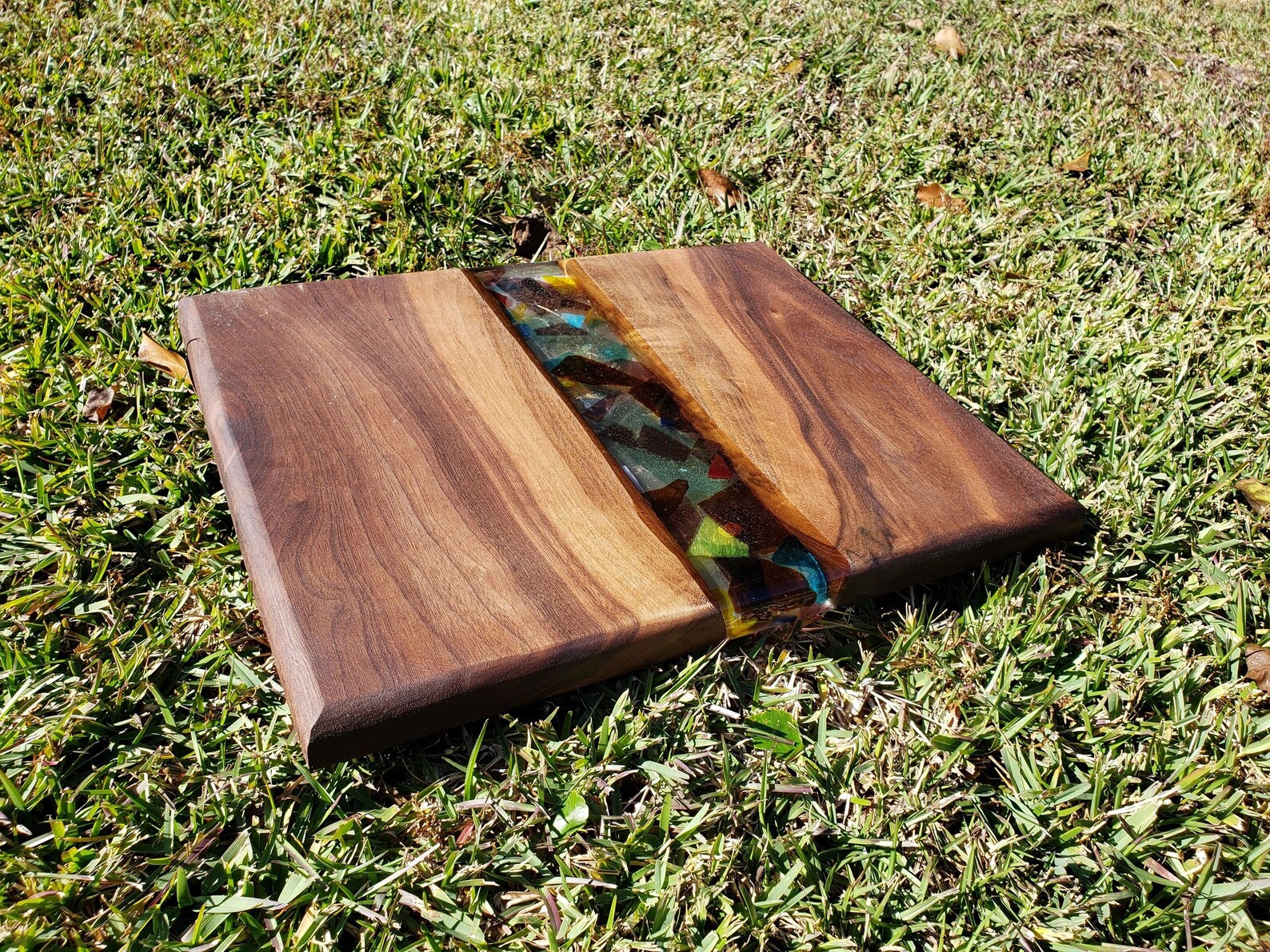 Custom Embedded Epoxy River Table Serving Trays / Cutting Boards ...