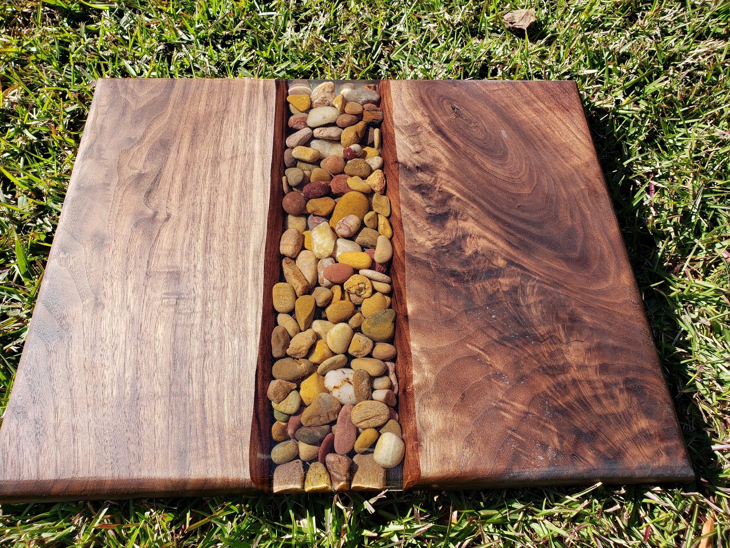 Custom Embedded Epoxy River Table Serving Trays / Cutting Boards ...