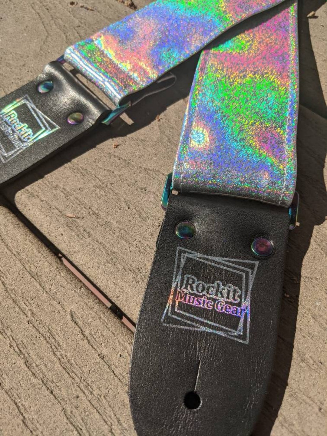 Holographic Glitter W/ Rainbow Hardware Guitar Strap - Etsy