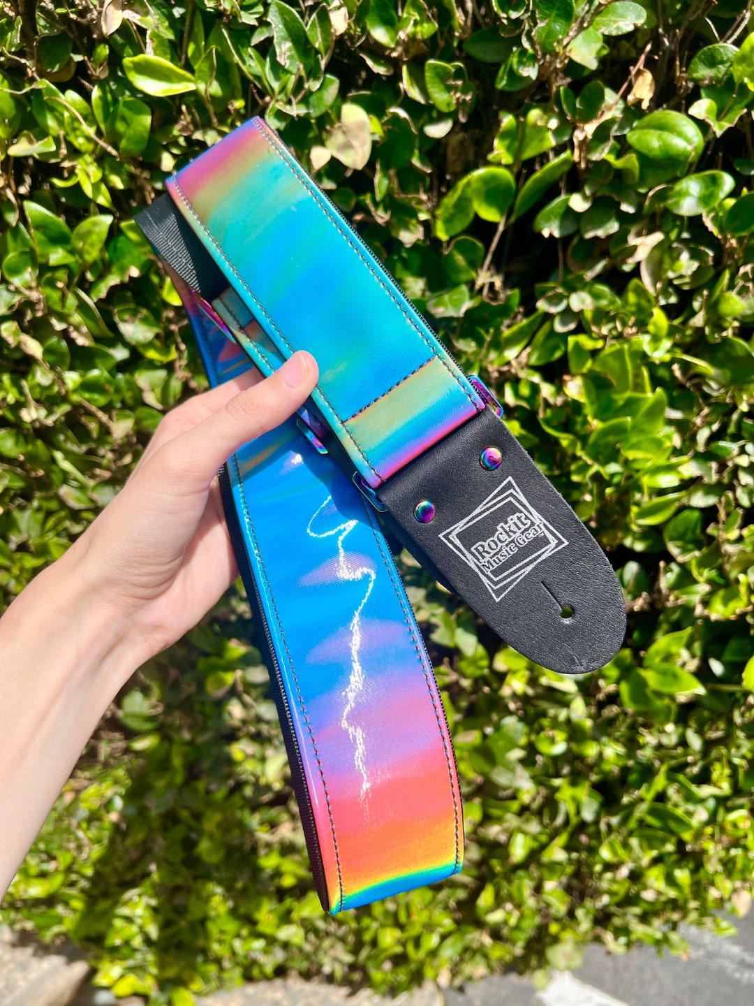 Rainbow Lenticular W/rainbow Hardware Guitar Strap Limited - Etsy