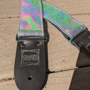 Holographic Glitter W/ Rainbow Hardware Guitar Strap - Etsy