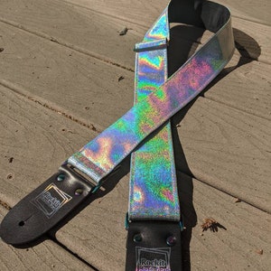Holographic Glitter W/ Rainbow Hardware Guitar Strap - Etsy