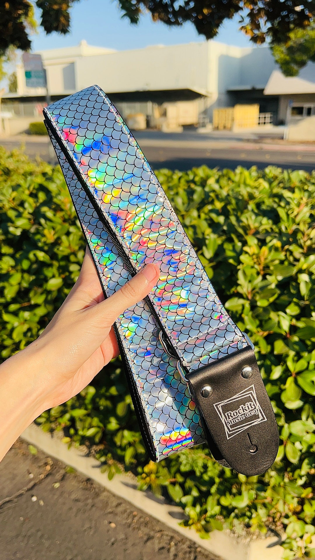 Holographic Silver Scales Guitar Strap - Etsy