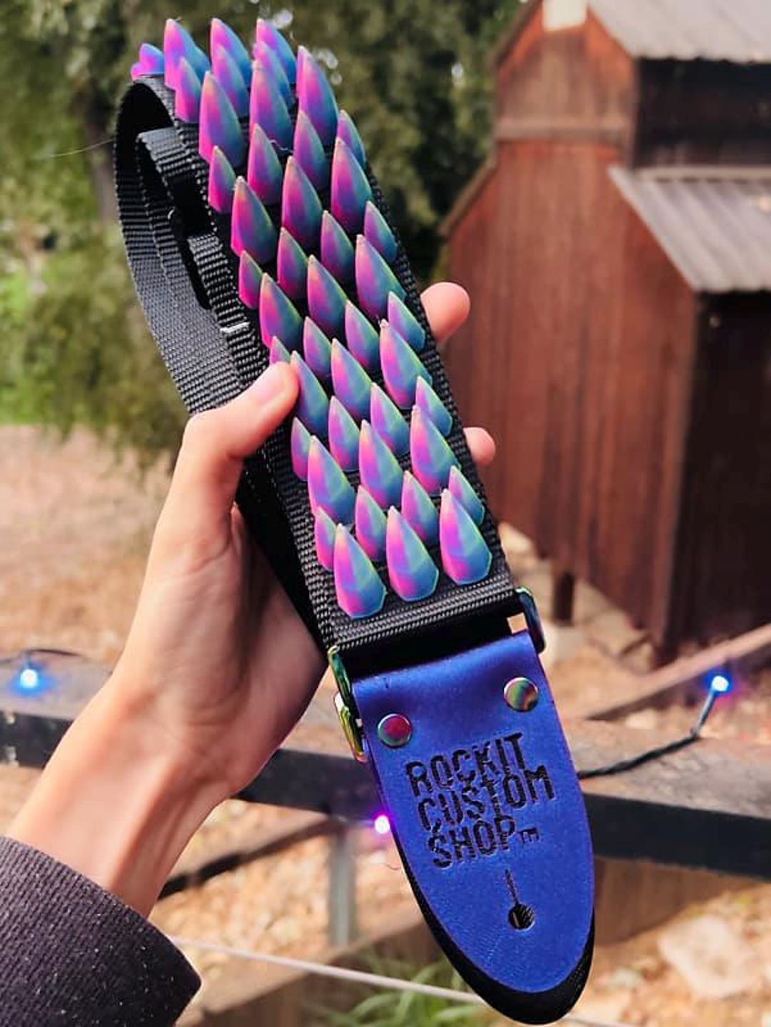 3D Printed Rainbow Dragon Scales W/ Rainbow Hardware Guitar Strap - Etsy