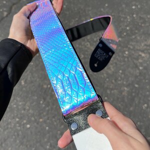 Iridescent Snake Guitar Strap - Etsy
