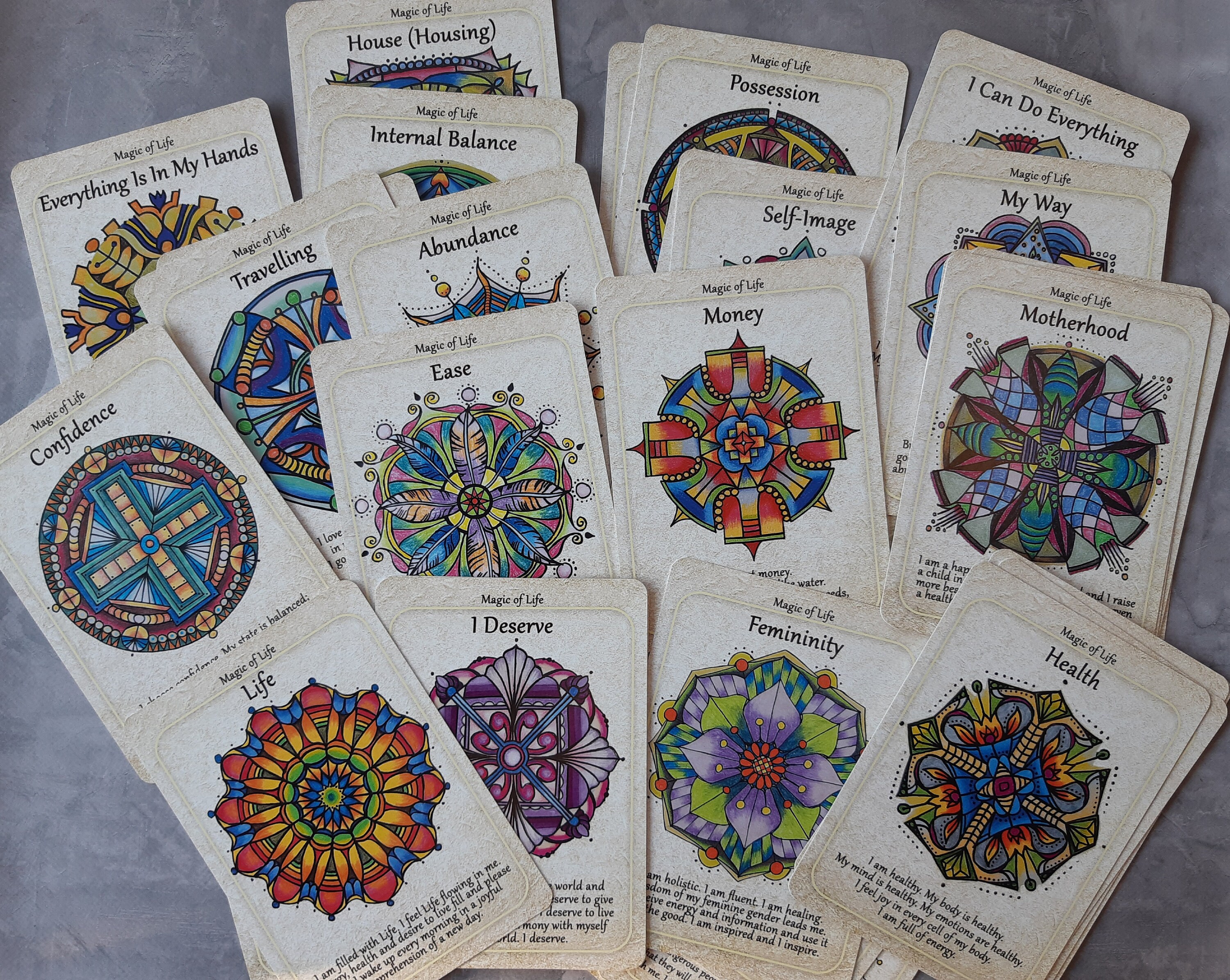 Mandalas-affirmations for Implementation of Intentions. - Etsy