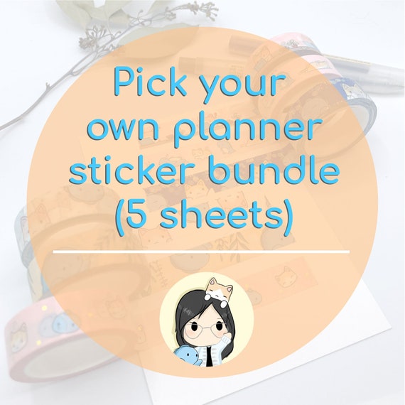 Pick 5 Sticker Sheets Sticker Sheet Bundles Cute Planner | Etsy