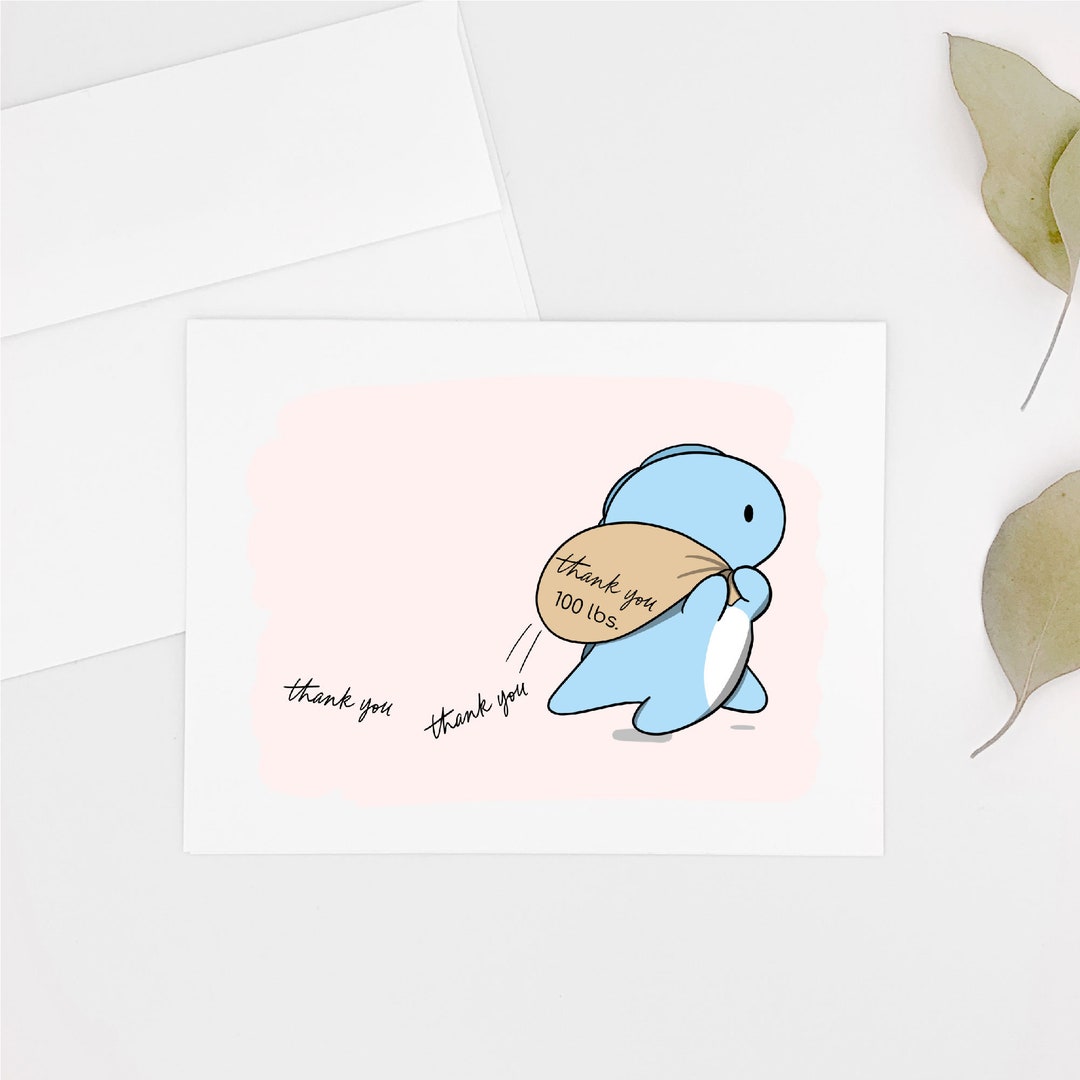 Dino Thank You, Thanks a Ton, Witty Thank You Card, Thank You Card ...