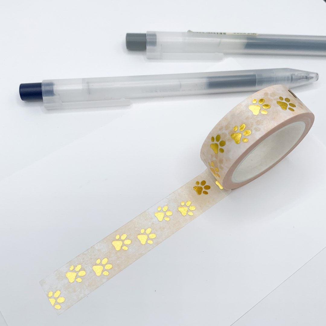 W27-gold Paw Washi Tape, Dog Paw Washi Tape, Paw Washi Tape, Pet Washi ...