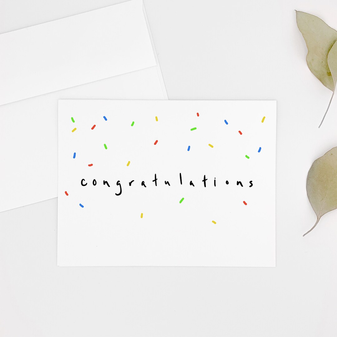 Congratulations Card, Blank Greeting Card, Congratulations, Celebration ...