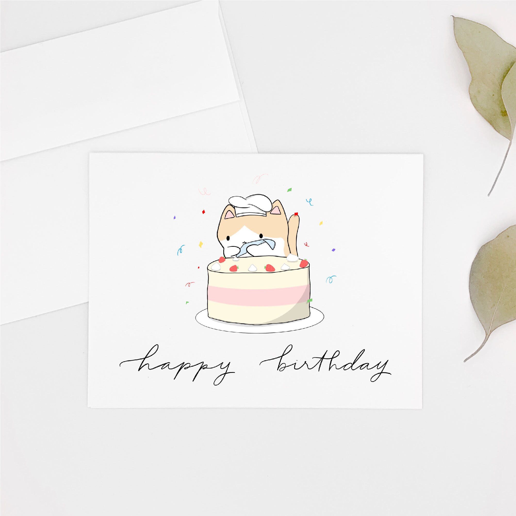 Kit Birthday Cake Card Happy Birthday Happy Birthday Card - Etsy