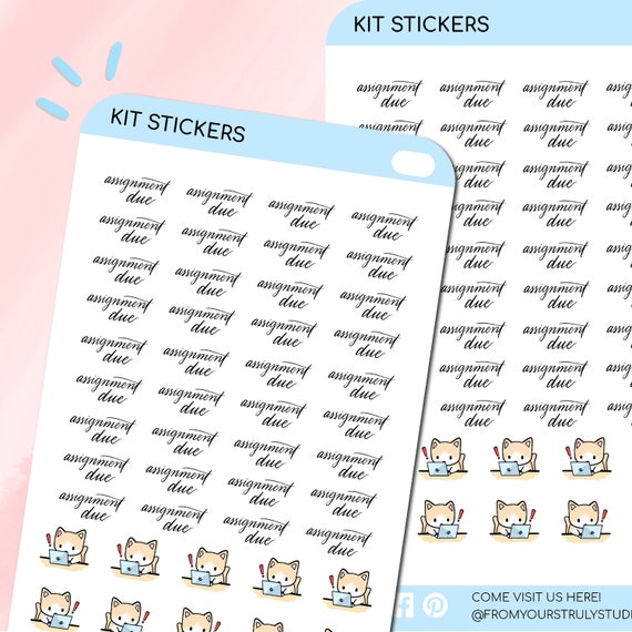 K5-kit Assignment Due Stickers Planner Stickers Student - Etsy