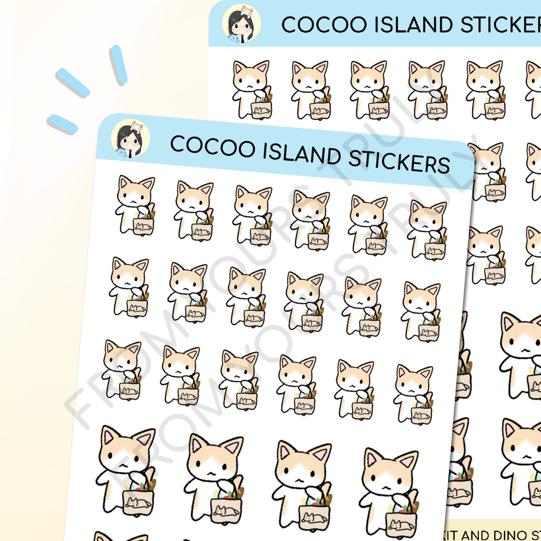 K3-kit Groceries Stickers, Cute Cat Stickers, Planner Stickers, Grocery ...