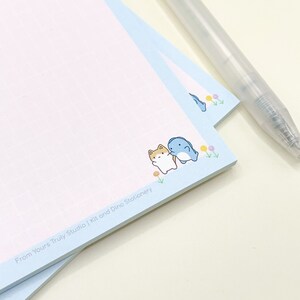Kit and Dino Notepad 4 X 5 Notepad Grid Notepad Cute Cat - Etsy