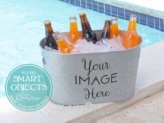 SVG Design Mockup Ice Bucket With Soft Drinks Poolside | Etsy
