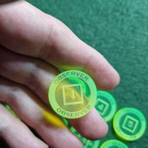 Tau, Observer and Guided Token Set. (acid Green) - Etsy