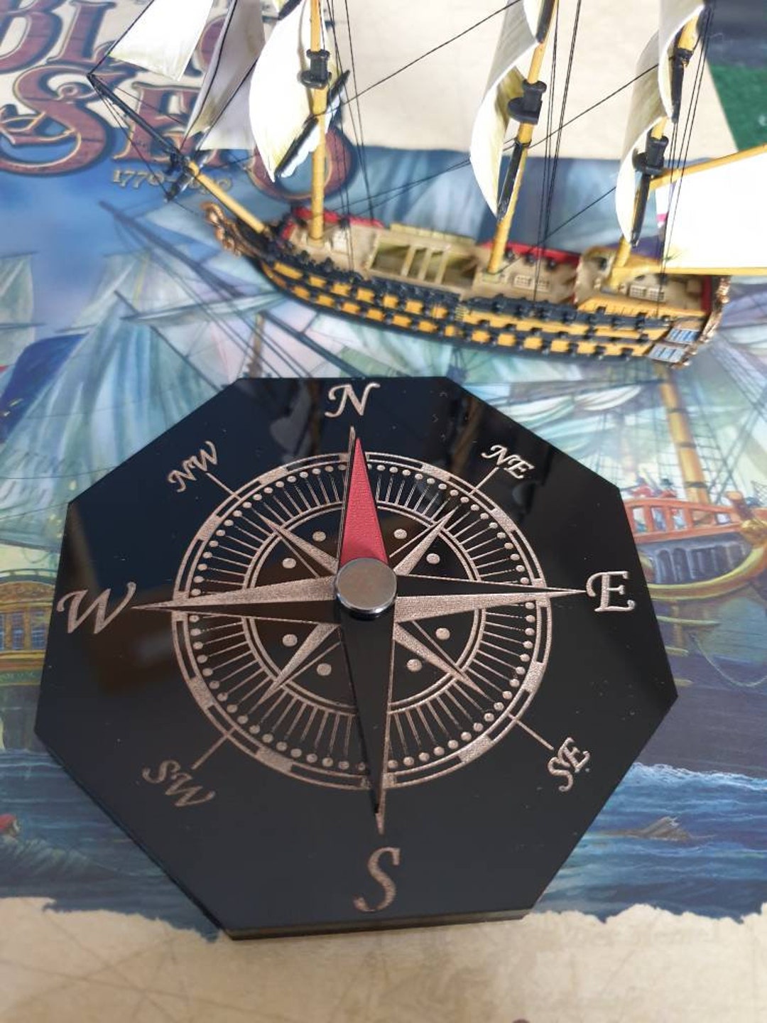 Black Seas Wind Direction Compass, Black Material. - Etsy