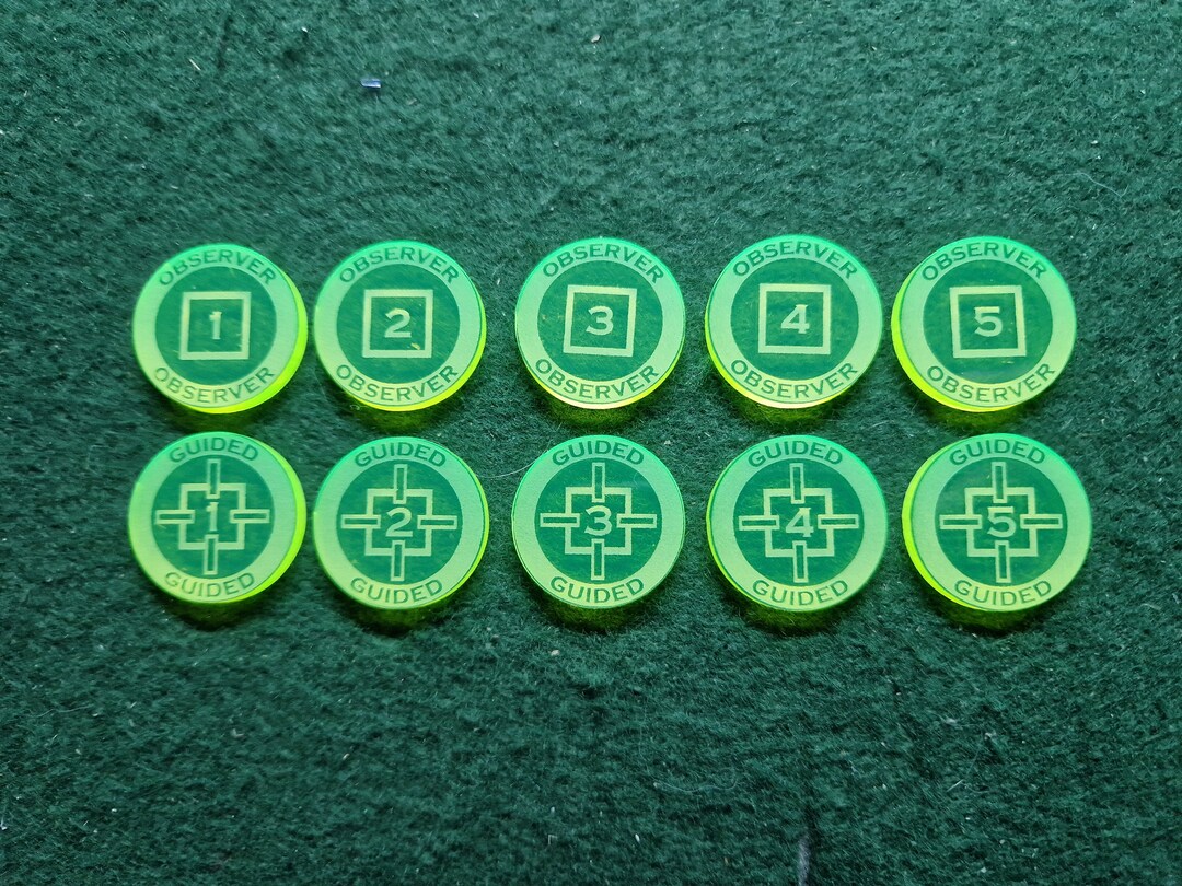 Tau, Observer and Guided Token Set. (acid Green) - Etsy