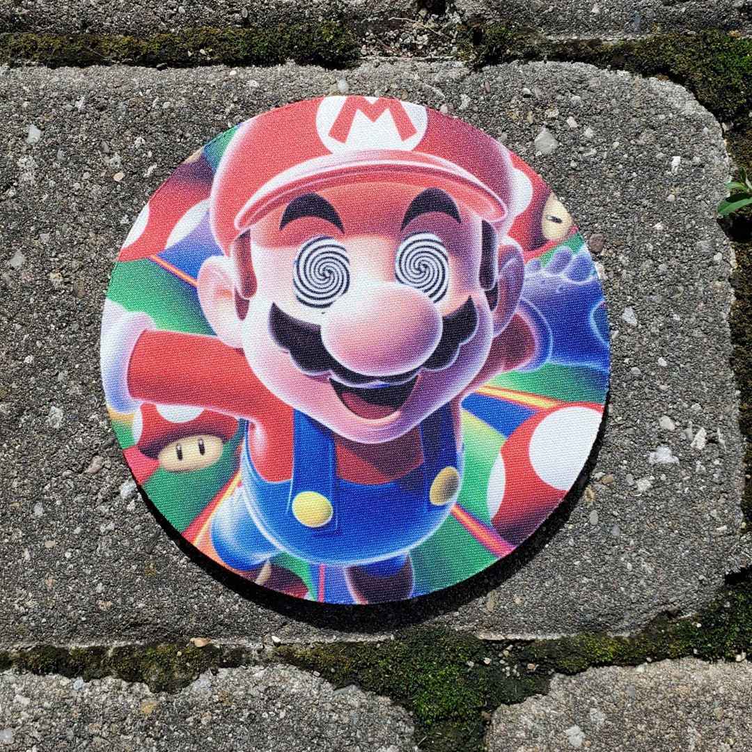 Trippy Super Mario Bros 5" Wide Thick 420 Mat Pad Coaster 710 Cult ...