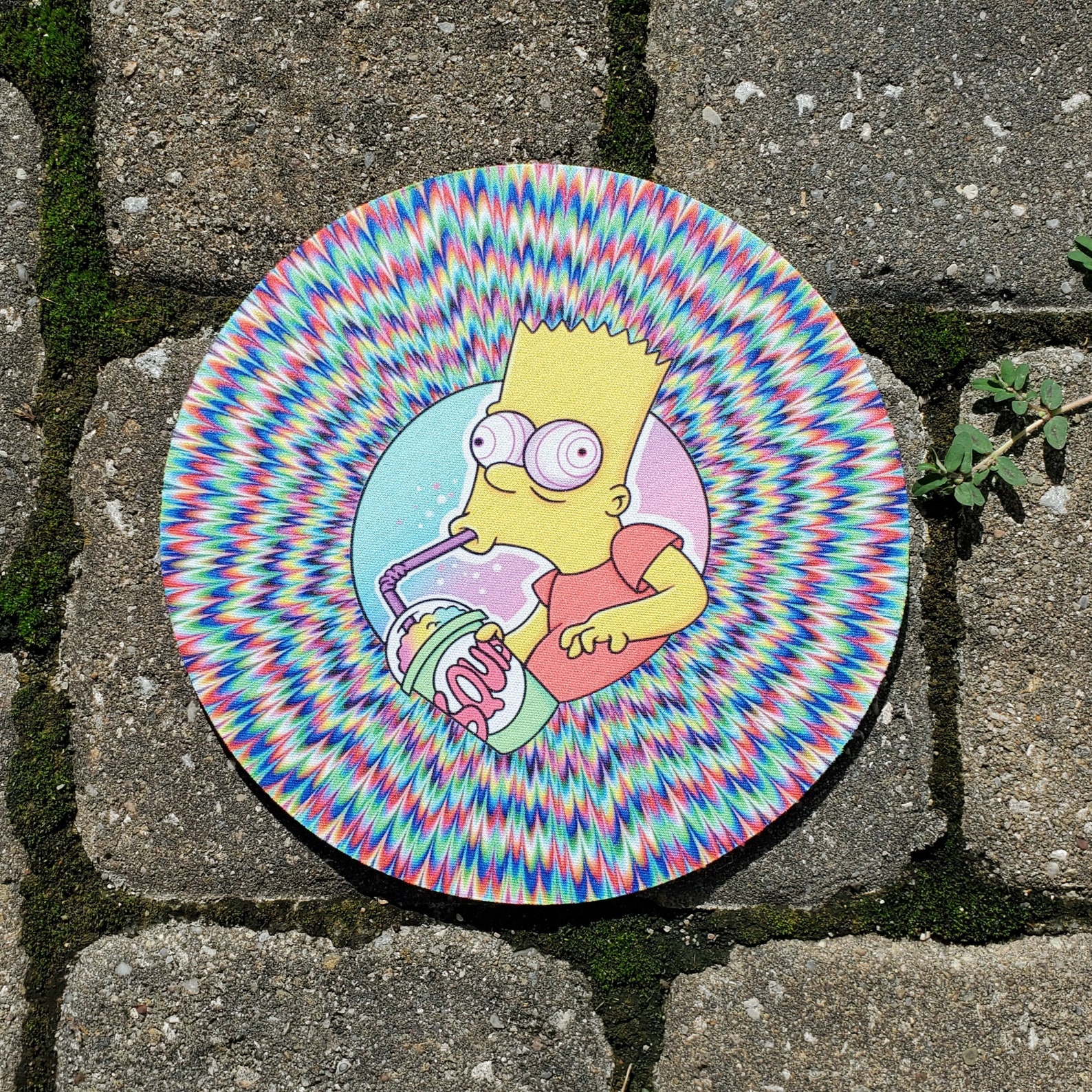 Trippy Bart Simpson Squishy Dab Mat 7.5 Wide Thick 420 Mouse Pad Mat ...