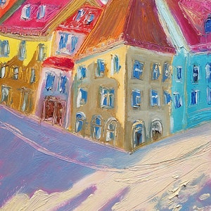 Sweet Ravensburg Oil Painting Original Artwork Cityscape Painting Wall ...