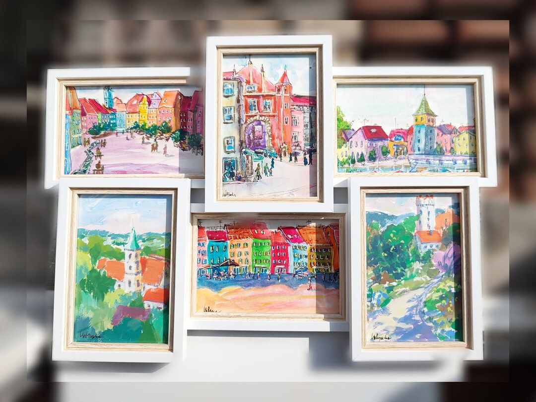 Ravensburg City Watercolor Original Painting 5 Pictures 10x15 Wall ...