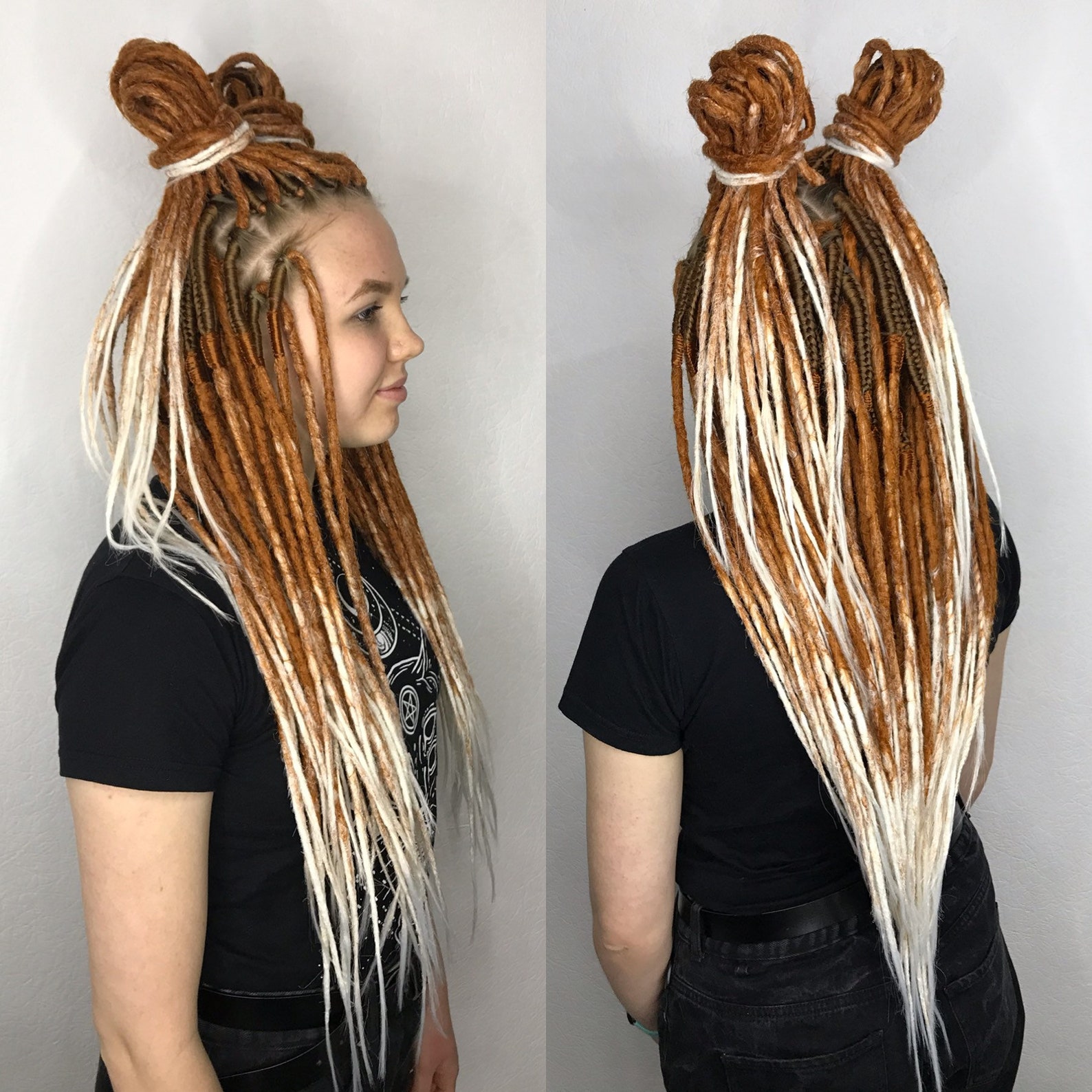 Fox Dreadlocks, Red-orange-white Dreadlocks, Crochet Dreads, Synthetic ...