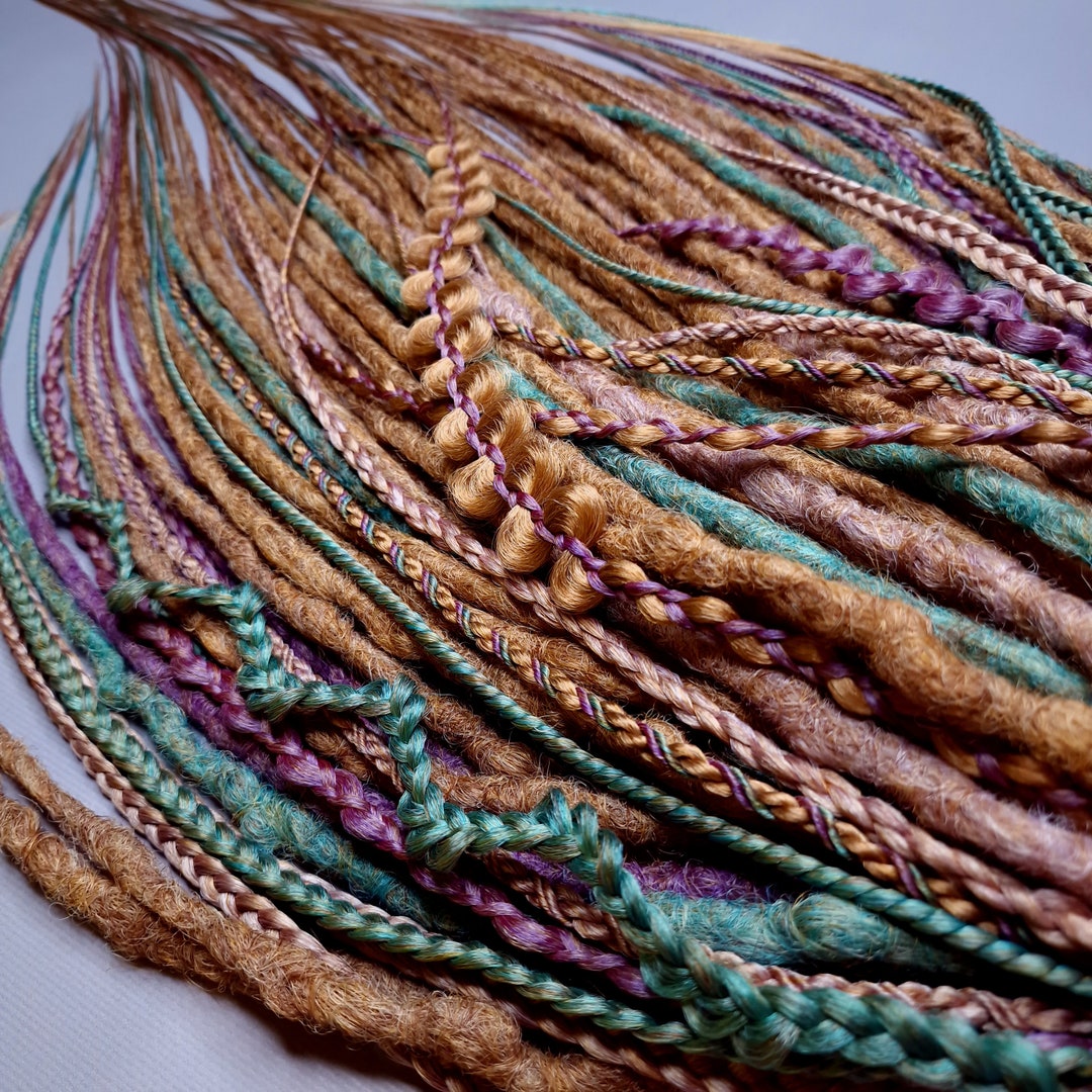 Textured Dreadlocks, Braids, Light Brown Dreads, Green Dreadlocks, Boho ...