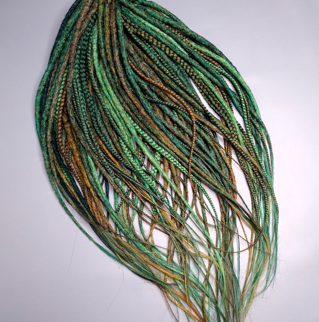 Crochet Dreadlocks, Green Dreads, Boho DE Dreads, Dreadlock Extension ...