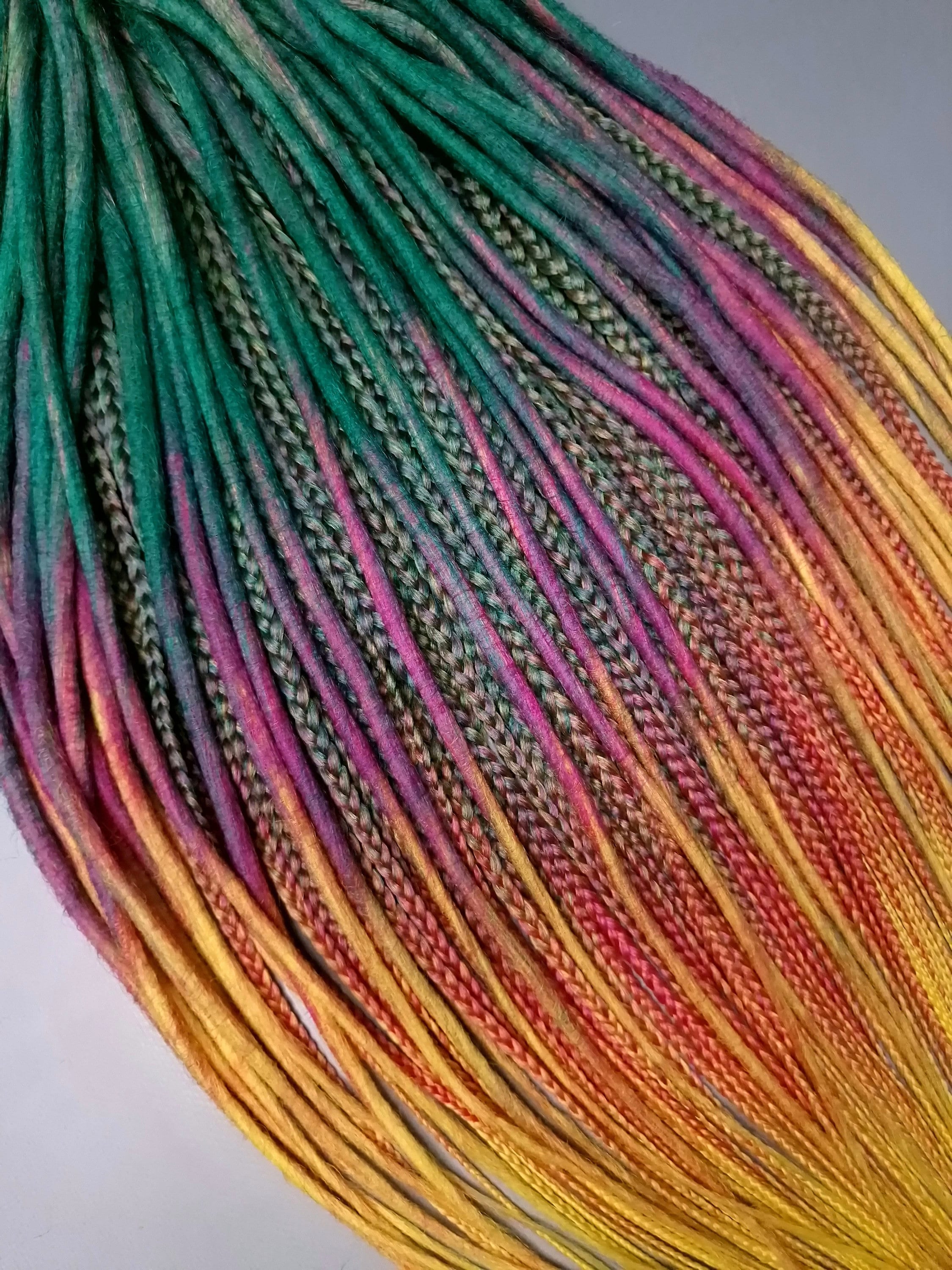 Smooth Soft Dreadlocks With Braids Rainbow Dreads Dreadlocks - Etsy