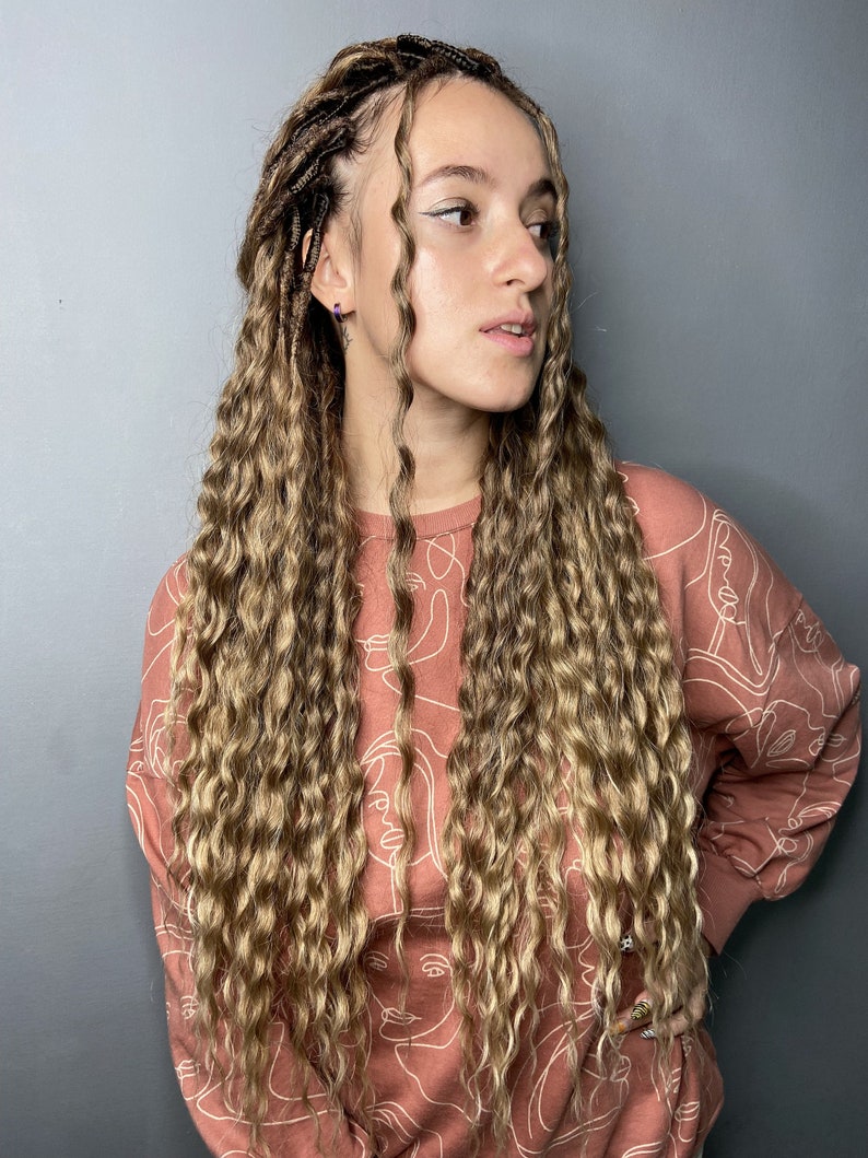 Curly De Dreads Wavy Dreads Synthetic Crochet Dreads - Etsy