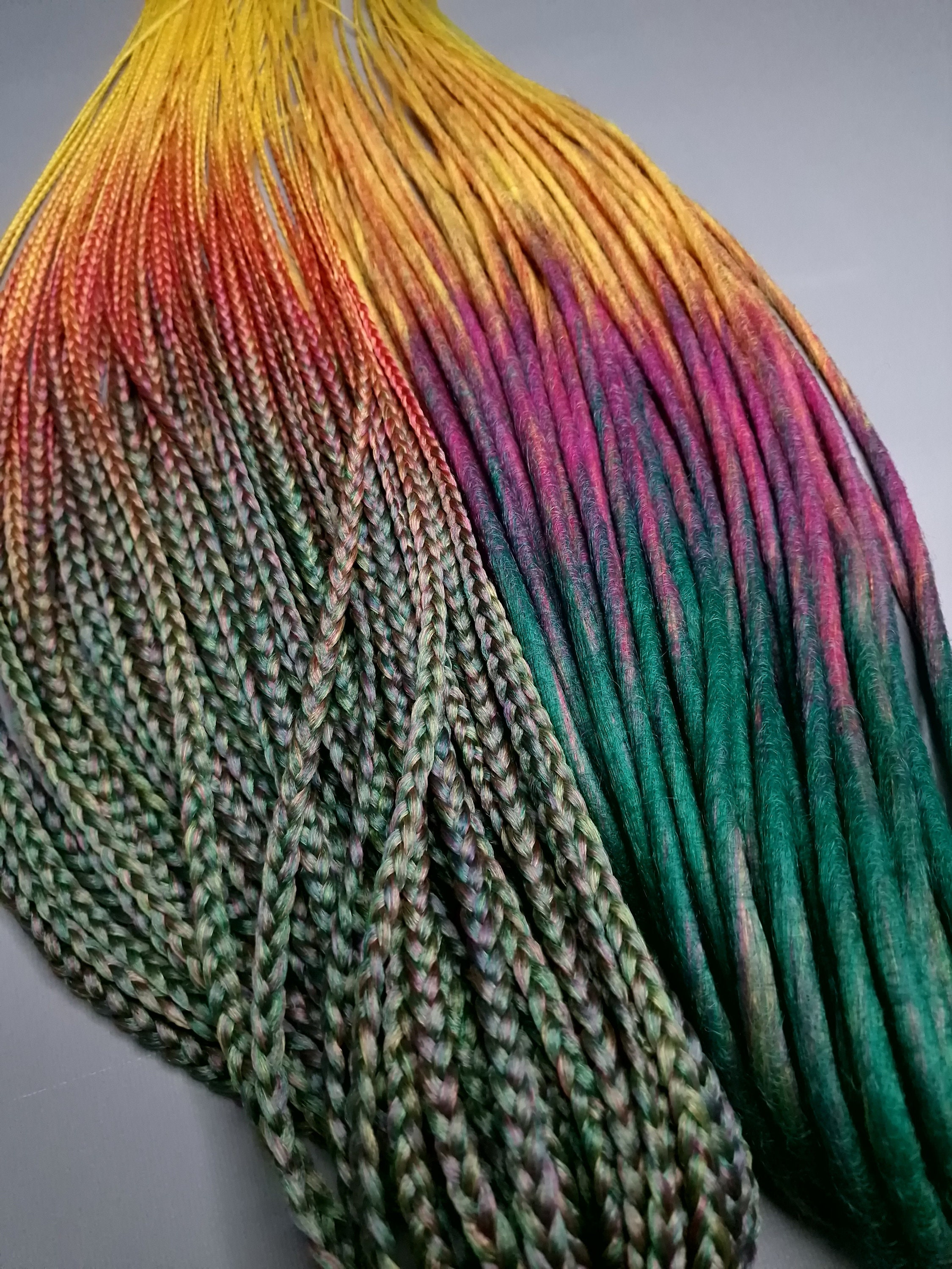 Smooth Soft Dreadlocks With Braids Rainbow Dreads Dreadlocks - Etsy