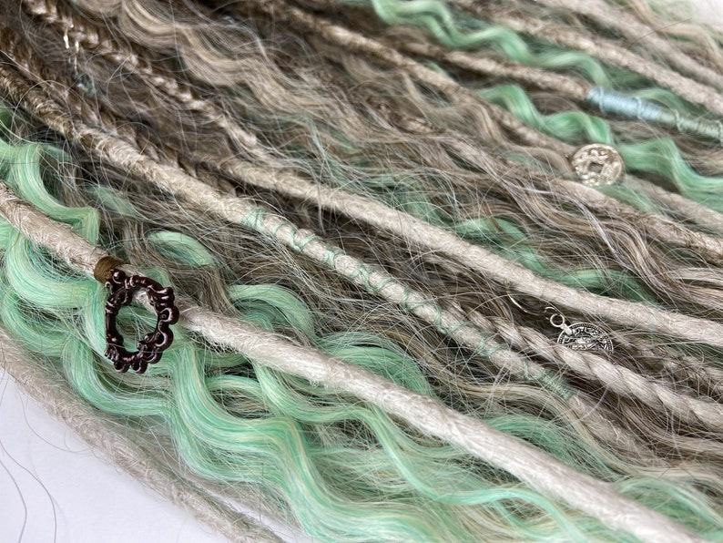 Set of Curly Dreads Braids and Crochet Dredlocks Mint - Etsy