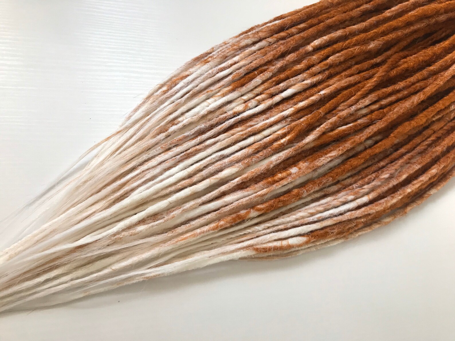 Fox Dreadlocks, Red-orange-white Dreadlocks, Crochet Dreads, Synthetic ...