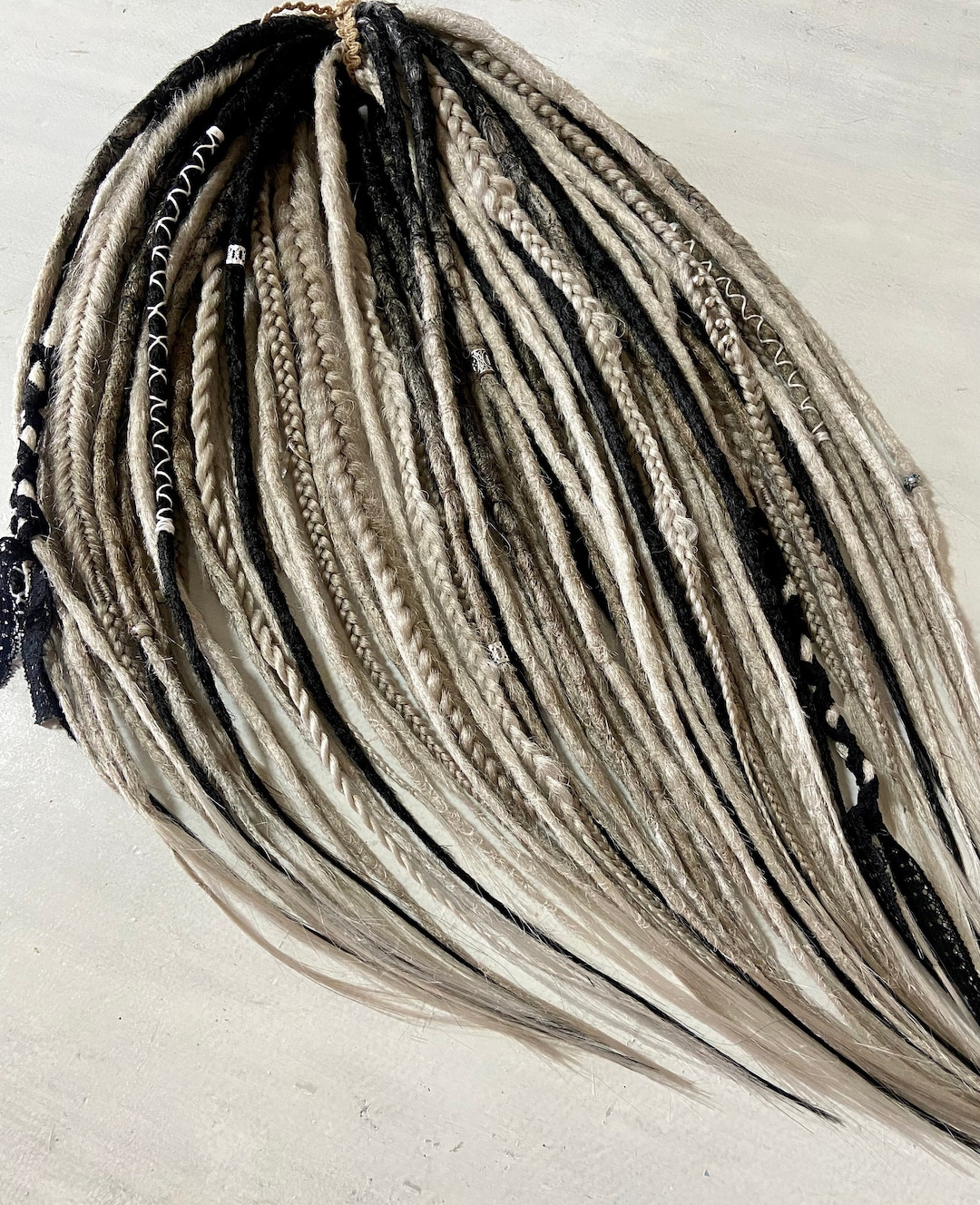 50 Shades of Gray Set of Dreadlocks, Dreadlocks Extension, Black ...